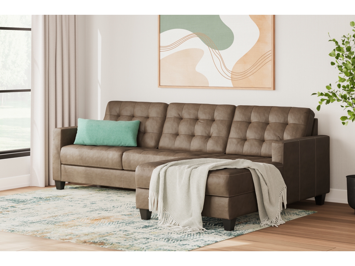 Baskove 2 Piece Leather Sectional with Chaise Ashley