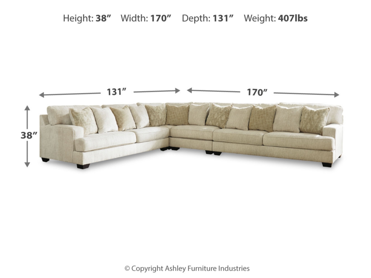Ashley rawcliffe sectional 4 piece store