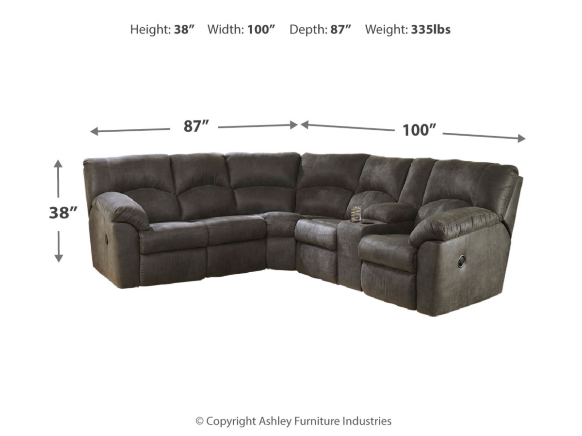 Tambo 2 Piece Sectional with Recliner Ashley