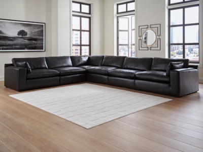 Click here for Emilia 6-Piece Leather Modular Sectional  Black prices
