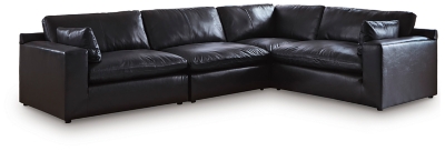 Click here for Emilia 4-Piece Leather Modular Sectional  Black prices