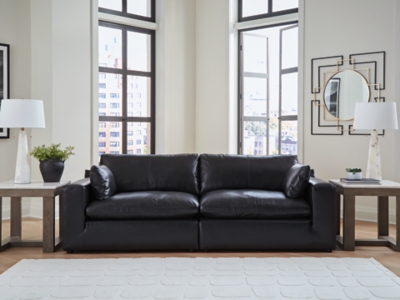 Click here for Emilia 2-Piece Leather Modular Loveseat  Black prices