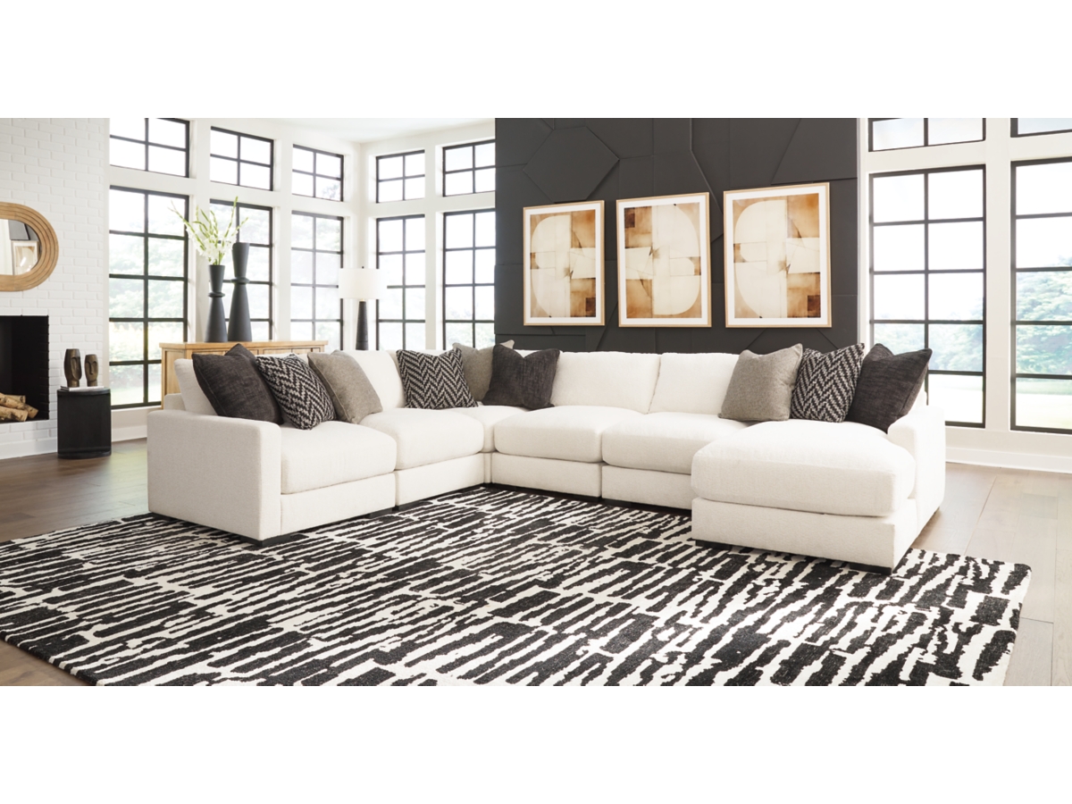 Elissa Court 6 Piece Performance Fabric Modular Sectional with Chaise