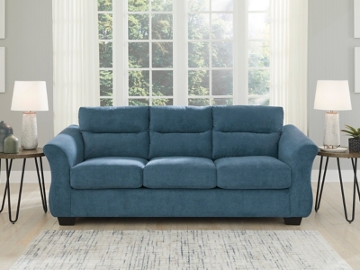 Ashley furniture blue leather sectional store