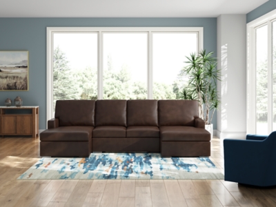 Click here for Modern Day 3-Piece Leather Sectional with Double C... prices