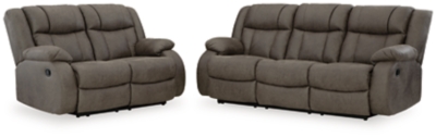 First Base Manual Reclining Sofa and Loveseat | Ashley