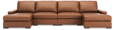 Click here for Calden 4-Piece Leather Modular U-Chaise Sectional... prices