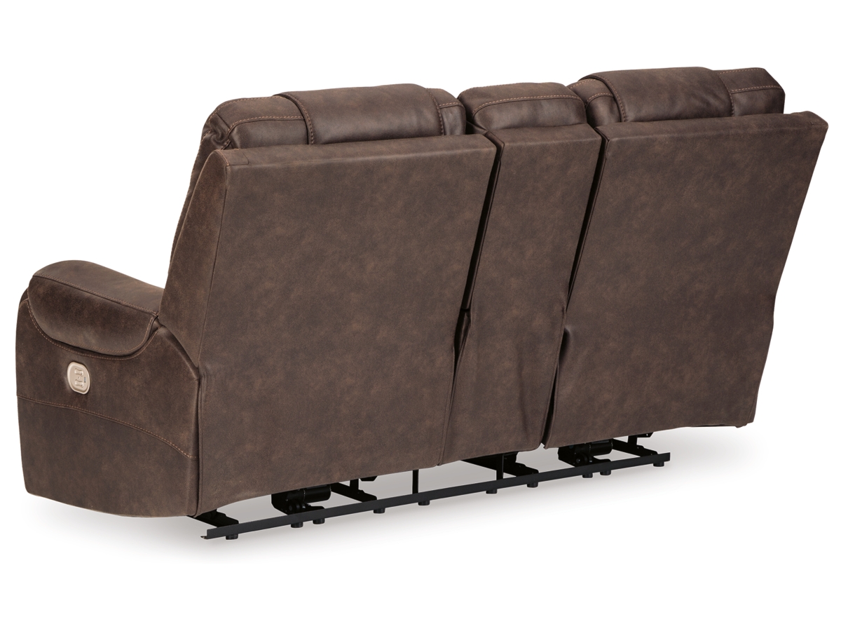 Yacolt power reclining loveseat with console store