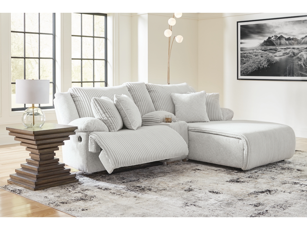 Top Tier 3 Piece Manual Reclining Modular Sectional with Chaise and Console Ashley