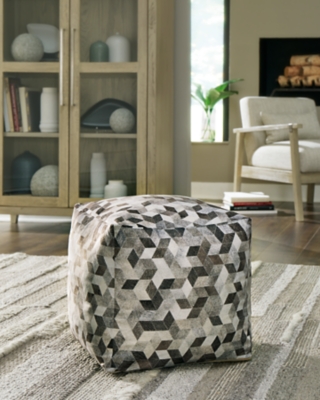 Click here for Albermarle Pouf  Gray/Brown prices