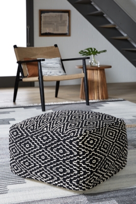 Click here for Jasett Pouf  Black/Ivory prices
