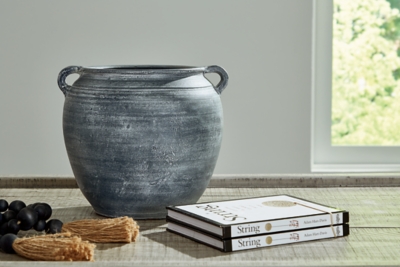 Click here for Meadie Terra Cotta Small Vase  Distressed Blue prices