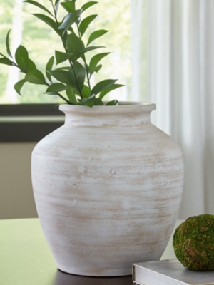 Click here for Meadie Terra Cotta Vase  Distressed White prices