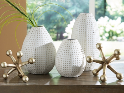 Click here for Azerton Accessory Set (Set of 5)  White/Gold Finis... prices