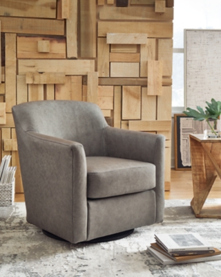 Click here for Bradney Leather Swivel Accent Chair Leather  Fossi... prices
