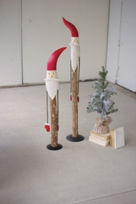Click here for Kalalou Decorative Metal Santas (set of 2)  Red/Wh... prices