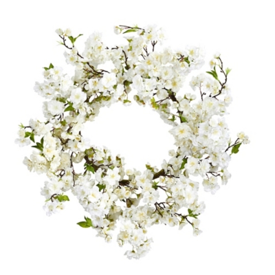 Click here for 24 Cherry Blossom Wreath  White prices
