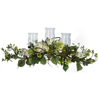 Click here for Hydrangea Triple Candleabrum Centerpiece  Green prices