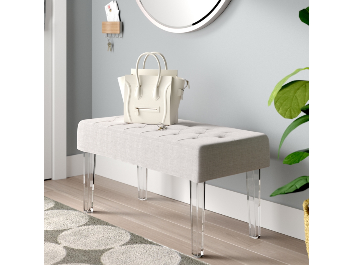 Francey Glitz Acrylic Leg Bench Ashley