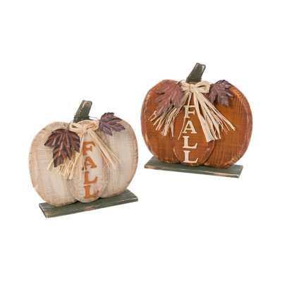 Fall Wooden Tabletop Pumpkin Decor (Set of 2) | Ashley Furniture HomeStore
