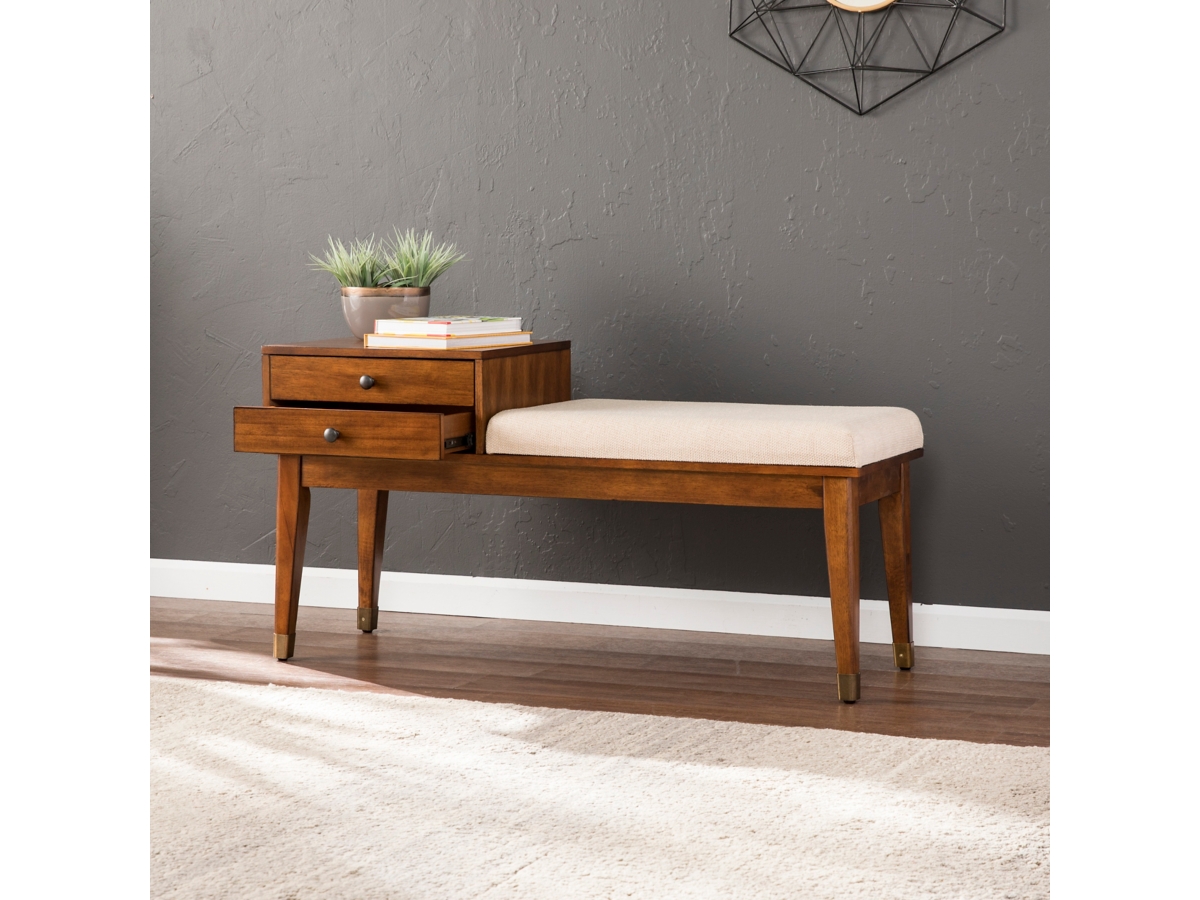 Southern Enterprises Furniture Benams Upholstered Storage Bench Ashley