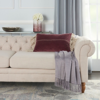 Click here for Mina Victory Sofia Stitch Velvet Frills Throw Pill... prices