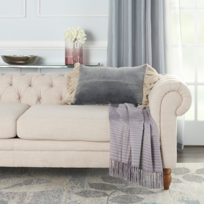 Click here for Mina Victory Sofia Stitch Velvet Frills Throw Pill... prices