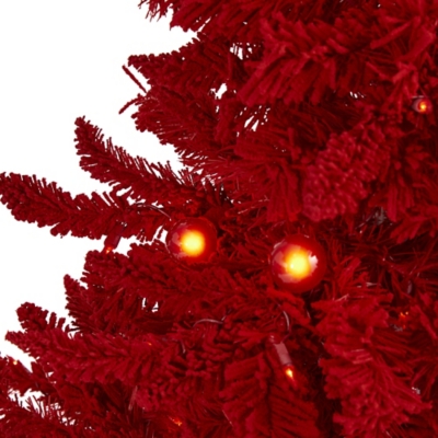 Click here for Nearly Natural 4 Ft. Red Flocked Fraser Fir Artifi... prices