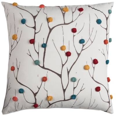 Click here for Home Accents Pom Pom Branch Throw Pillow  Natural prices