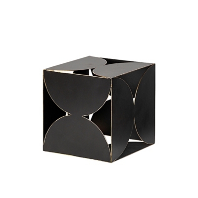 Square Decorative Metal Cube in Black | Ashley