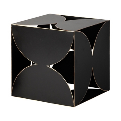 Square Decorative Metal Cube in Black | Ashley