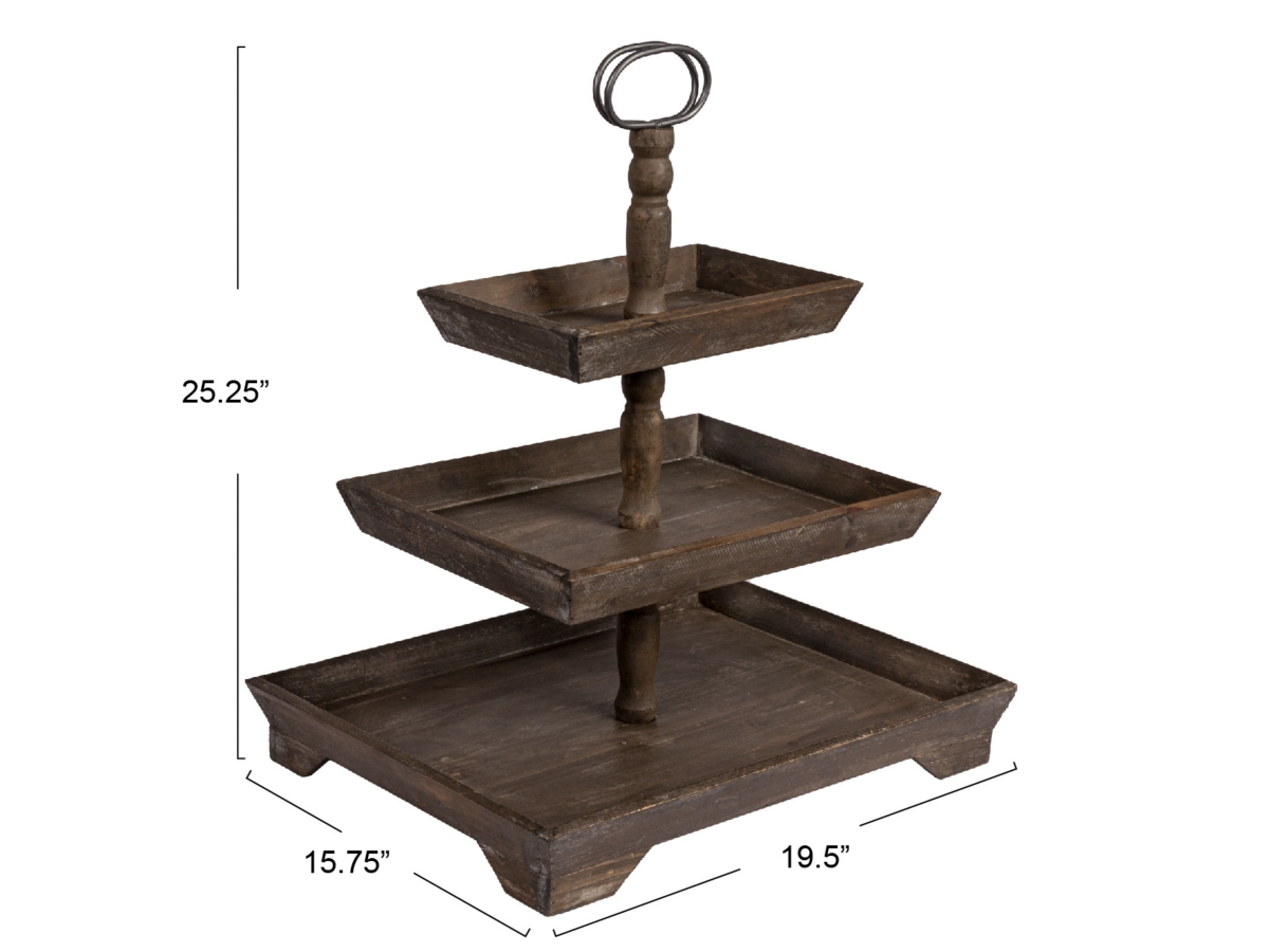 3 tier wooden tray store