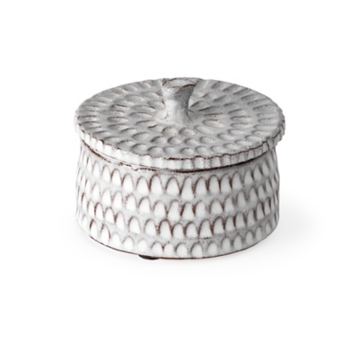 Azul Small Gray Ceramic Detailed Decorative Box | Ashley