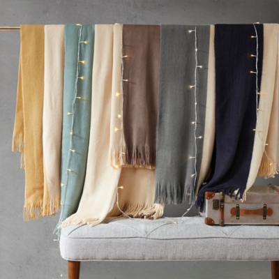 Click here for Halmstad Color Block Faux Cashmere Throw  Aqua prices