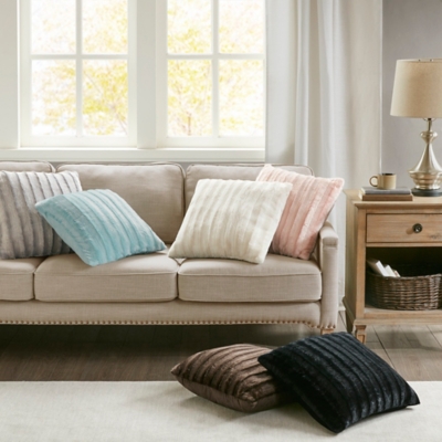 Click here for York Faux Fur Square Pillow  Brown prices