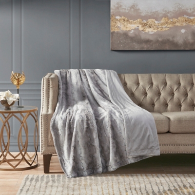 Click here for Marselle Oversized Faux Fur Throw  Gray prices