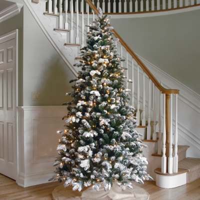 National Tree Company 6.5 ft. Snowy Everest Fir Medium Tree with Clear ...