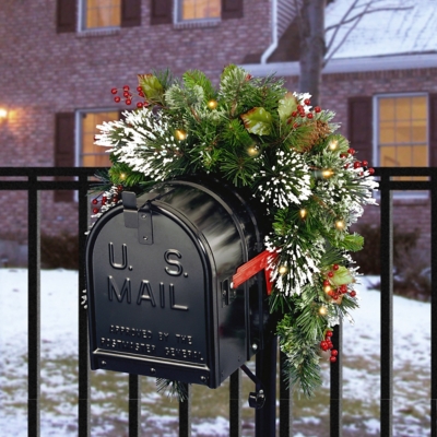 Click here for National Tree Company Wintry Pine Mailbox Swag wit... prices