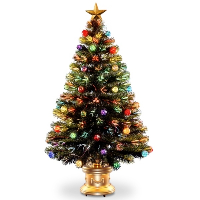 48" Fiber Optic Fireworks Tree with Ball Ornaments | Ashley Furniture ...