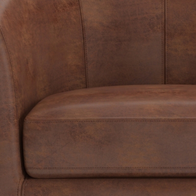 Austin 30 inch Wide Contemporary Tub Chair in Distressed Saddle Brown ...