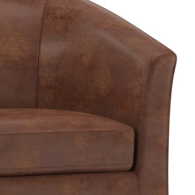 Austin 30 inch Wide Contemporary Tub Chair in Distressed Saddle Brown ...