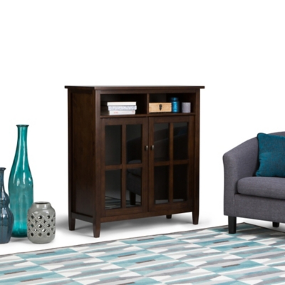 Click here for Warm Shaker Storage Media Cabinet  Tobacco Brown prices
