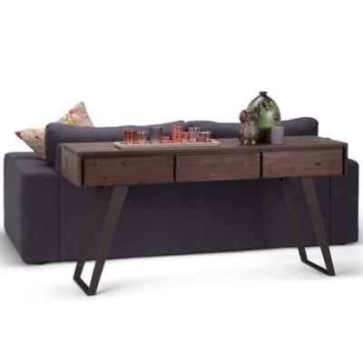 Click here for Lowry Console Sofa Table  Distressed Charcoal Brow... prices