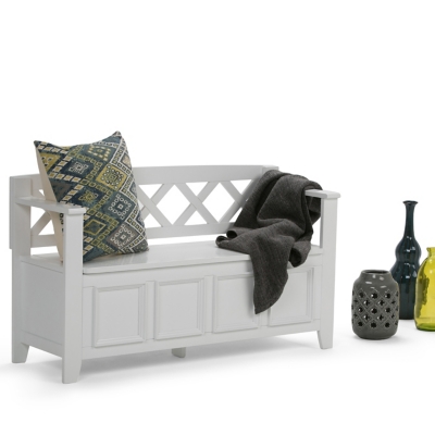 Click here for Simpli Home Amherst Entryway Storage Bench  White prices