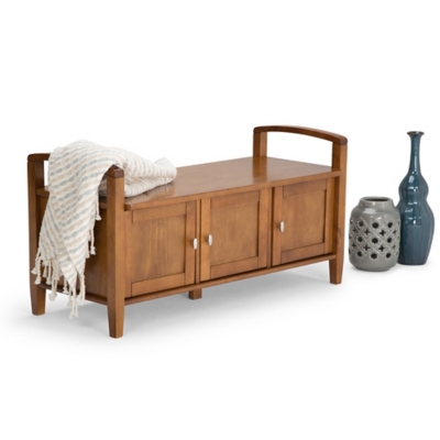 Click here for Warm Shaker Entryway Storage Bench  Light Golden B... prices