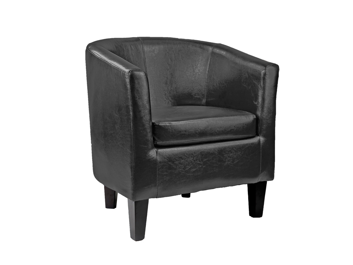 Black leather tub chair store