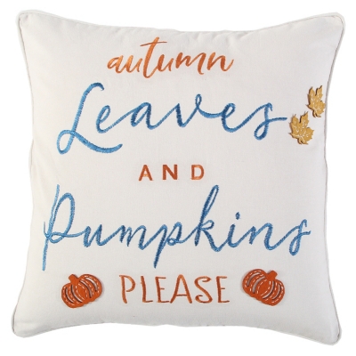 Click here for Rizzy Home Fall Sentiment Pillow  White prices