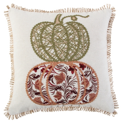 Click here for Rizzy Home Double Patterned Pumpkin Fall Pillow  G... prices