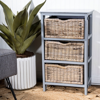 happimess Rustic 3-Basket Storage Chest | Ashley