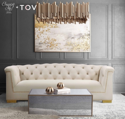 Click here for TOV Furniture Lana Mirrored Coffee Table  Antique... prices